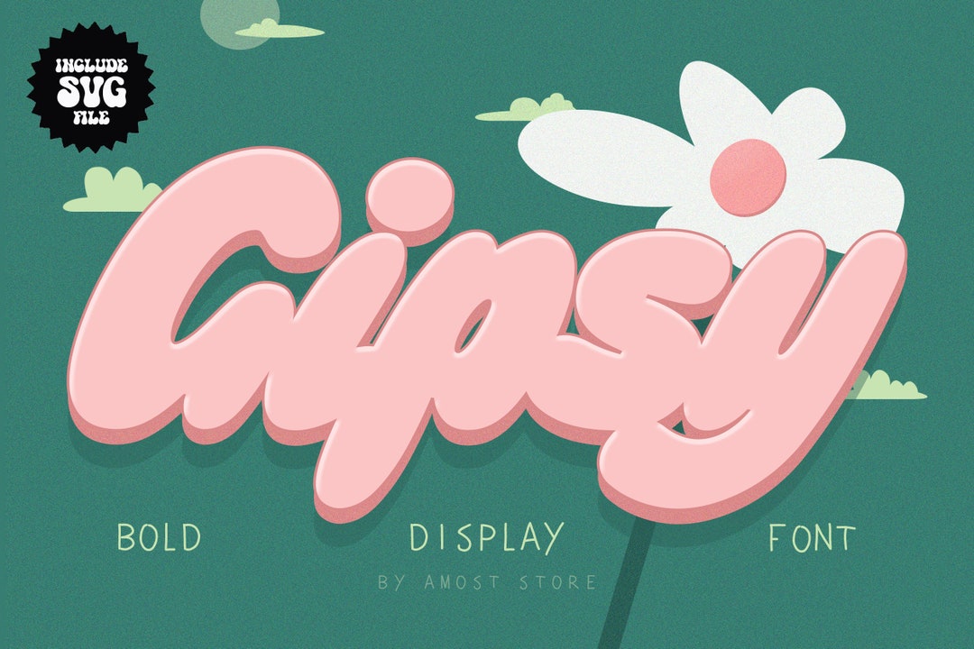 Gipsy Typeface Organic Font Retro Font Vintage Font - Etsy