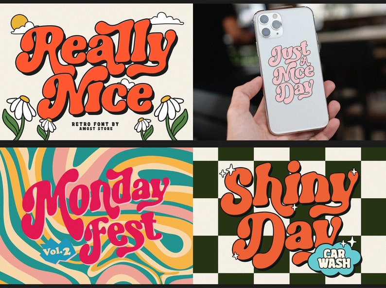 Daily Groovy Font Bundle Groovy Font Cricut Font Retro - Etsy