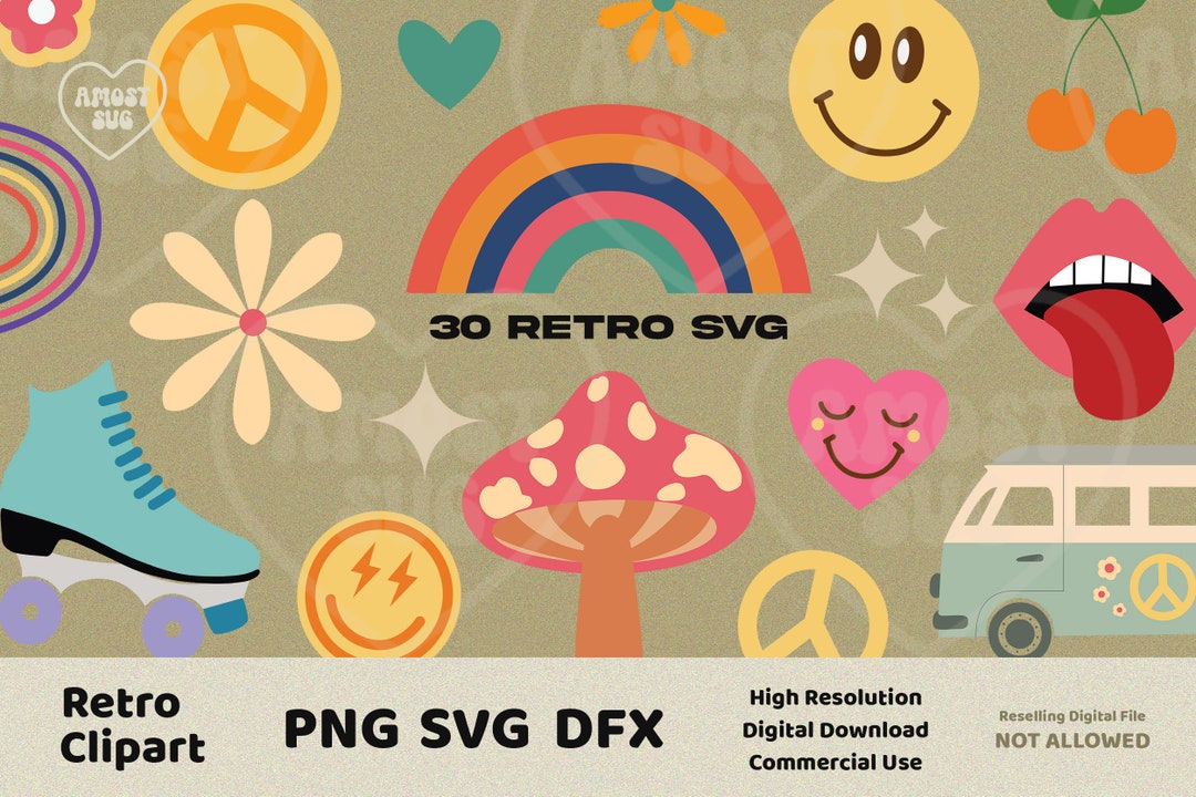 Boho Hippie Svg, Groovy Svg, Retro Svg, Boho Hippie Clipart, Retro ...