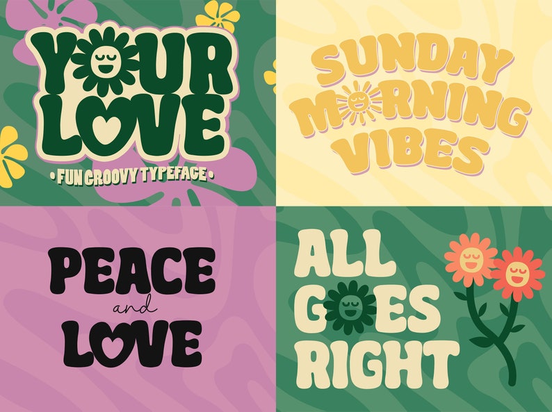 Daily Groovy Font Bundle Groovy Font Cricut Font Retro - Etsy