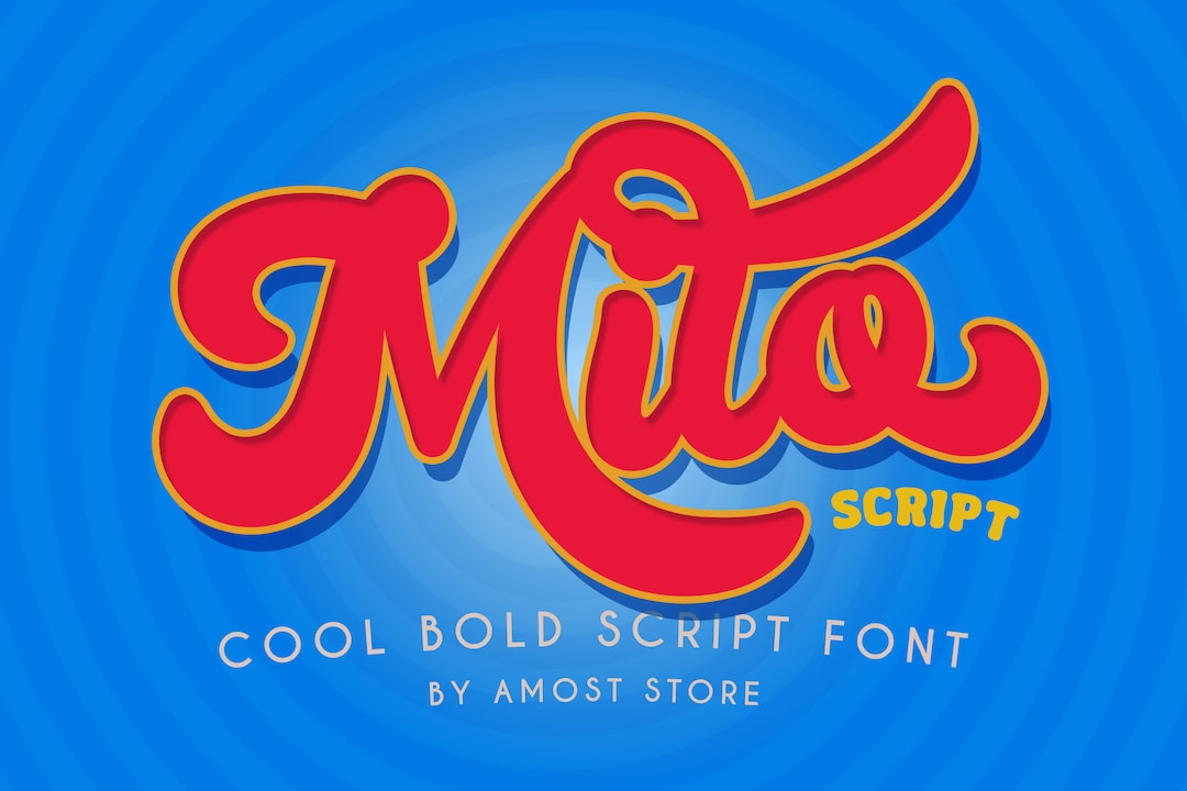 Milo Bold Script, Branding Font, Retro Font, Vintage Font, Commercial ...