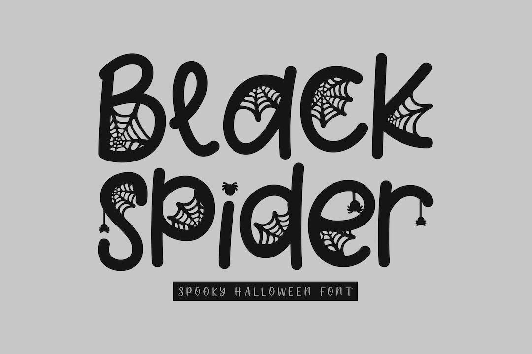Black Spider Font, Halloween Font, Spider Font, Ghost Font, Halloween ...