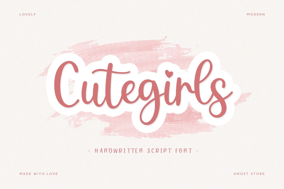Cutegirls Handwritten Font, Procreate Font, Canva Font, Cricut Fonts ...