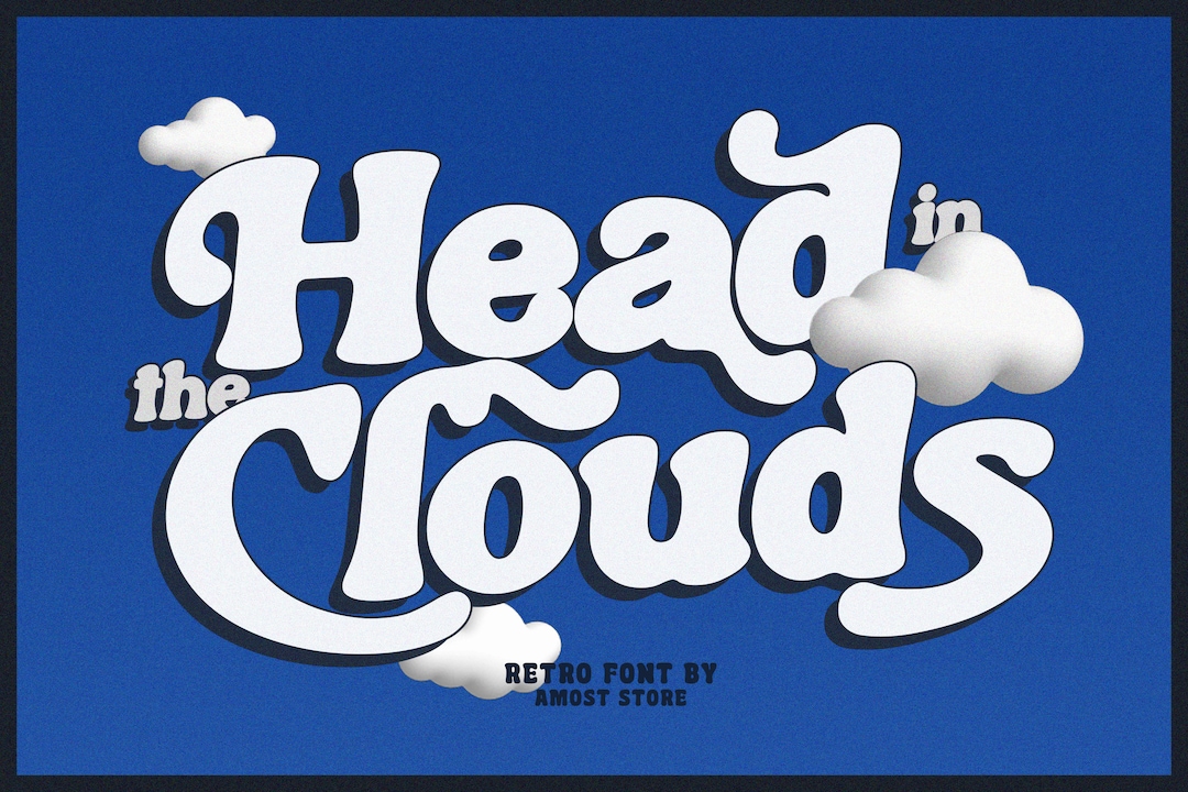 Clouds Typeface, Organic Font, Retro Font, Vintage Font, Commercial ...