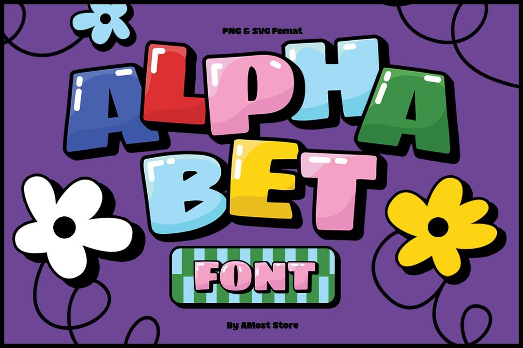 Alphabet Clipart Font, Funky Colorfull Letters Numbers, School Supplies ...