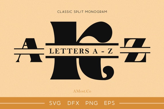 Summer Holiday Split Monogram SVG Split Monogram Letters | Etsy