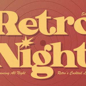 Atomic Circle Typeface, Mid Century, Retro, Vintage, Classic, Nostalgic ...