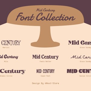 Mid Century Font Bundle, Atomic Art, Retro, Vintage, Classic, Art Deco ...