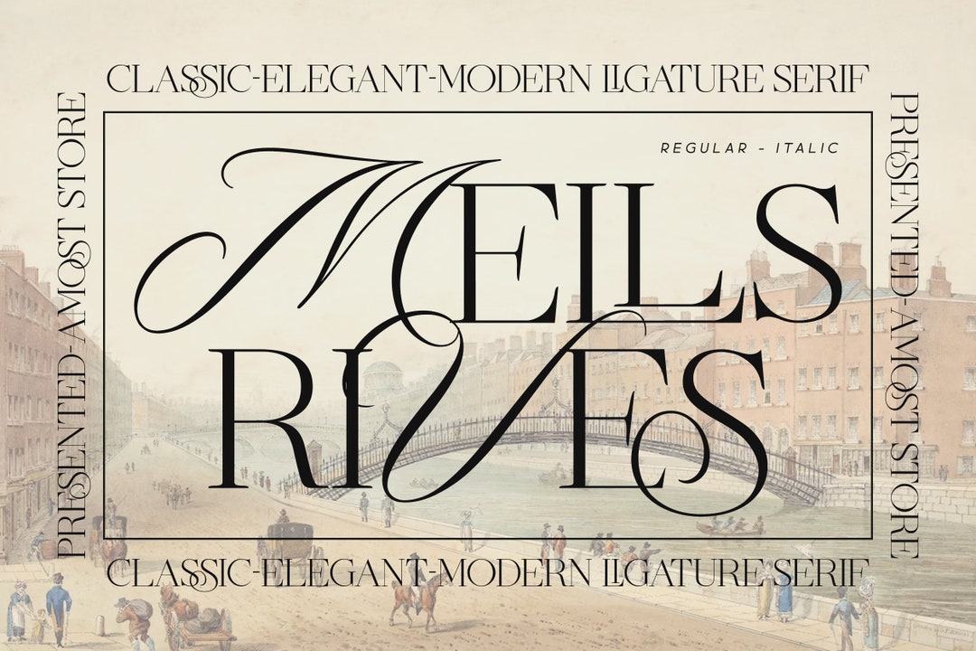 Mills Rives Typeface, Organic Font, Retro Font, Vintage Font, Modern ...