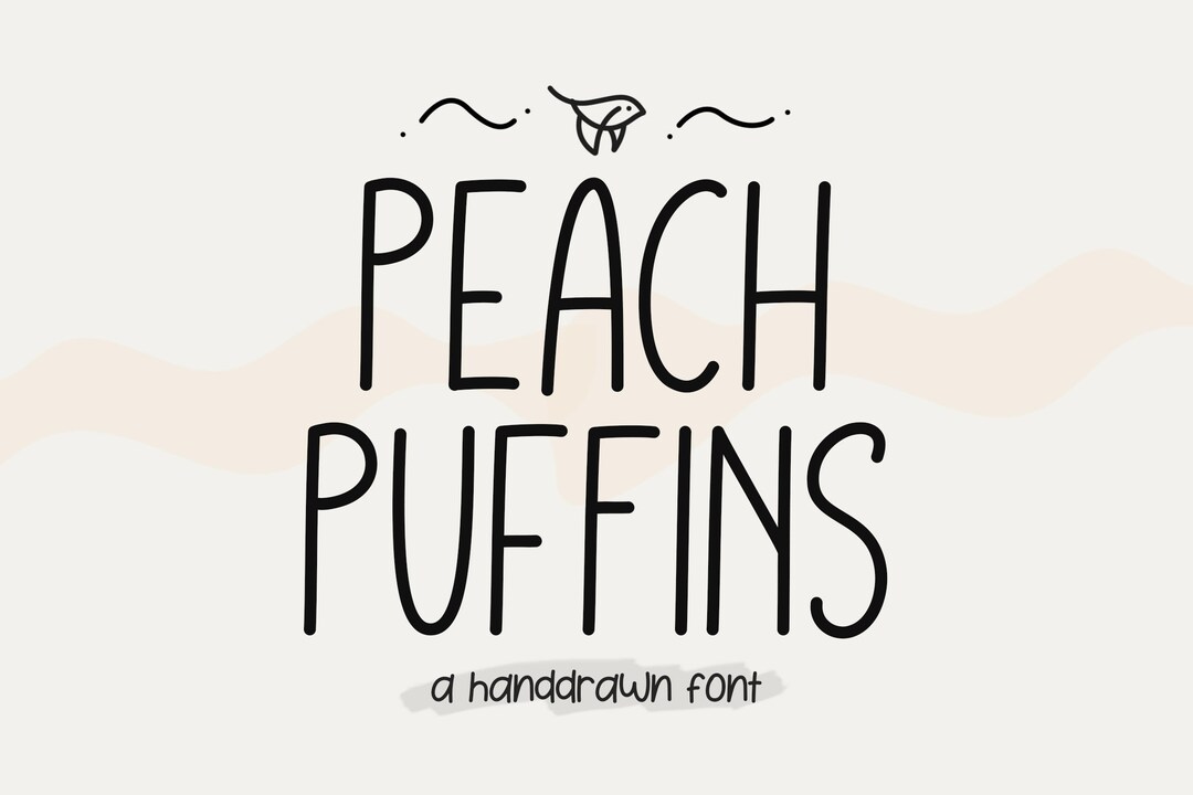 Peach Puffins Font, Handwritten Font, Procreate Font, Canva Font ...