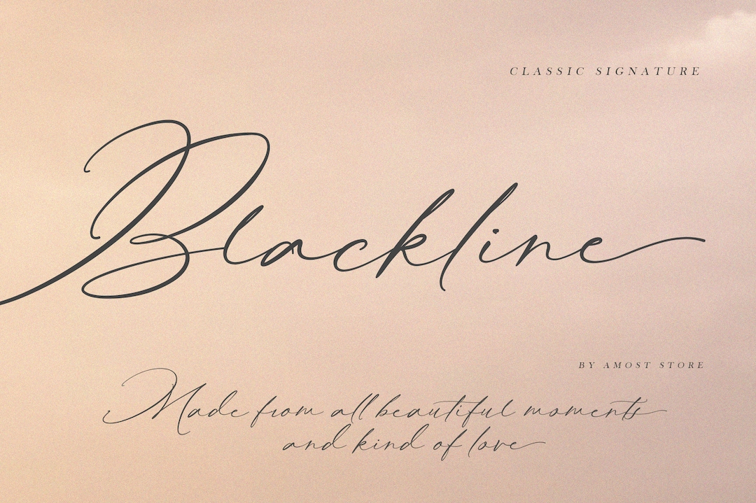 Blackline Signature Font, Procreate Font, Canva Font, Cricut Fonts ...