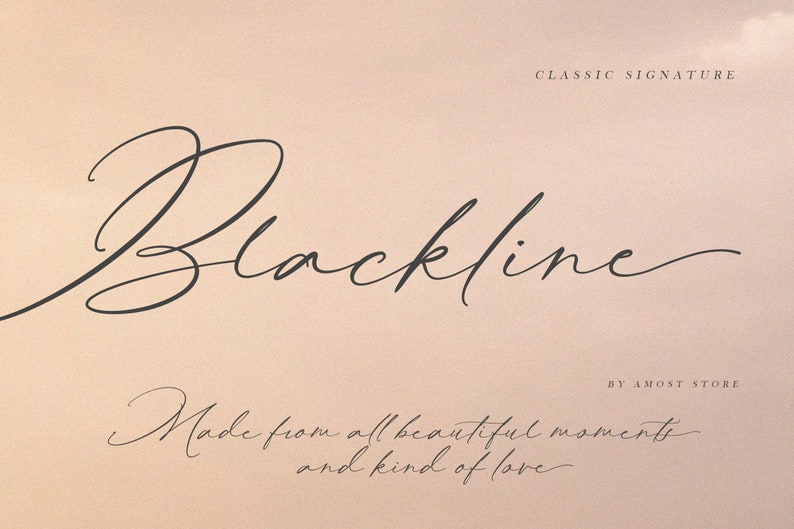Blackline Signature Font Procreate Font Canva Font Cricut - Etsy