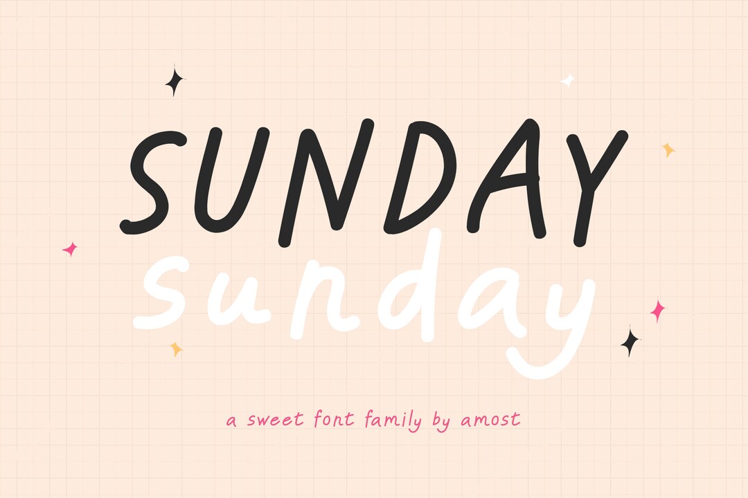 Sunday Sunday Font, Handdrawn, Handmade, Digital Download, Logo Font ...