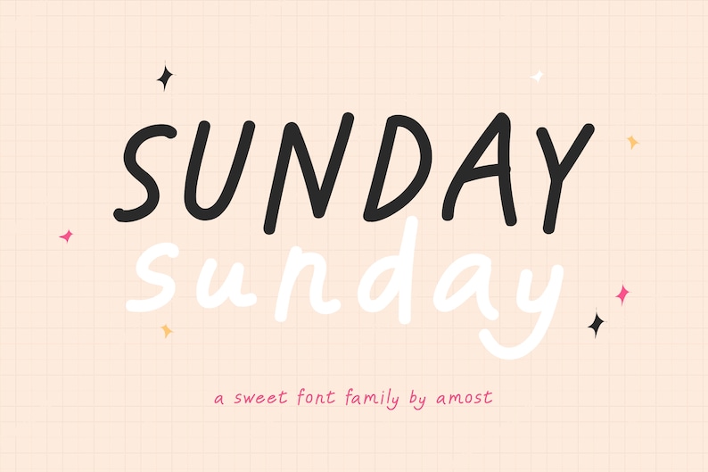 Sunday Sunday Font Handdrawn Handmade Digital Download - Etsy