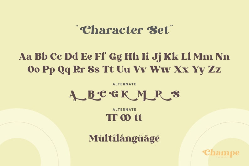 Champe Typeface Organic Font Retro Font Vintage Font | Etsy