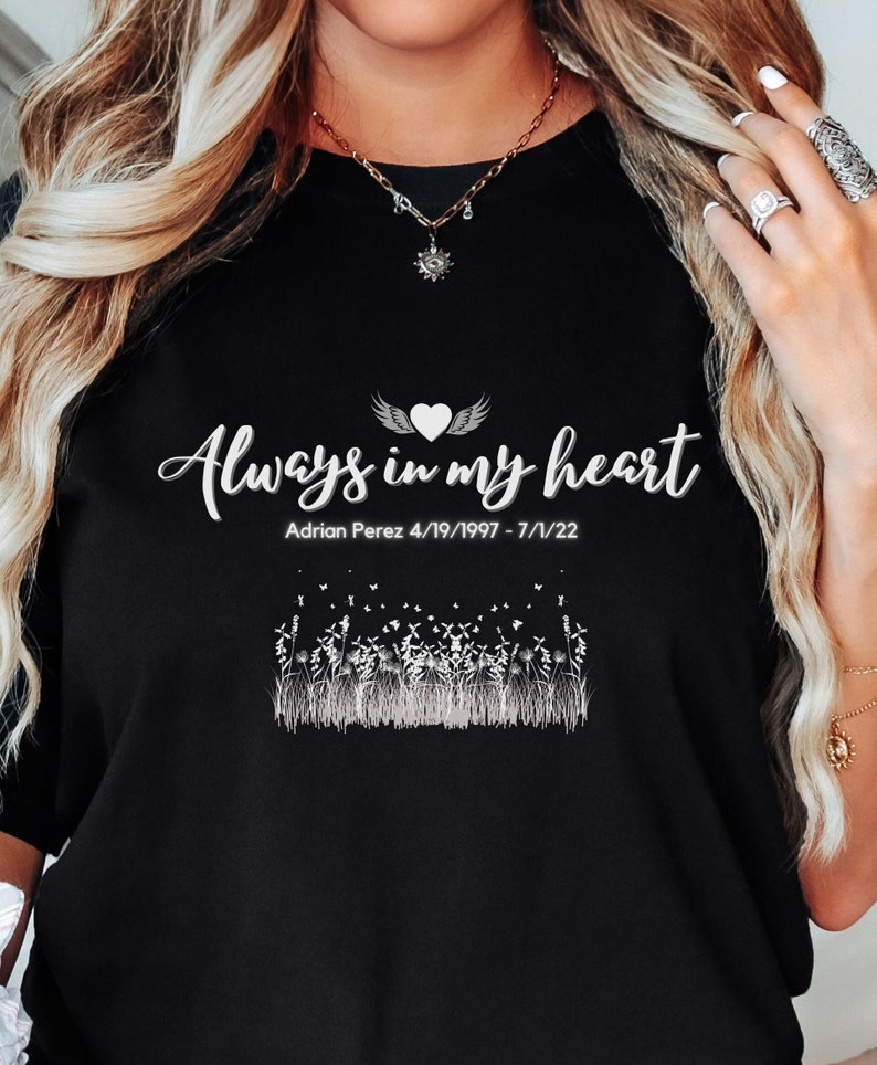 CUSTOM Memorial Shirt in Loving Memory Funeral Shirt Bereavement Gift ...