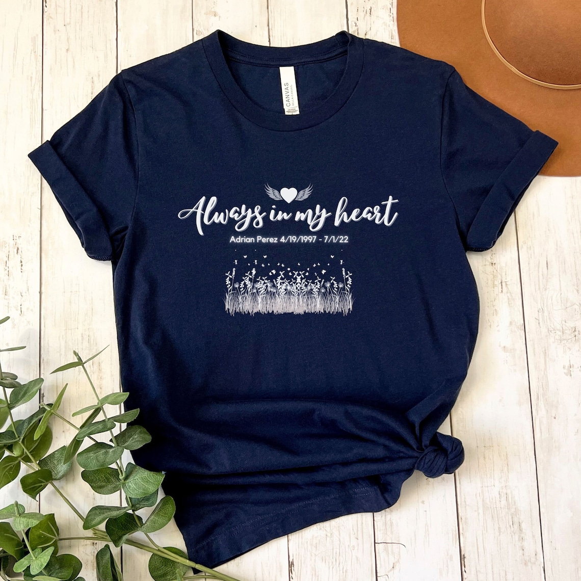 CUSTOM Memorial Shirt in Loving Memory Funeral Shirt Bereavement Gift ...