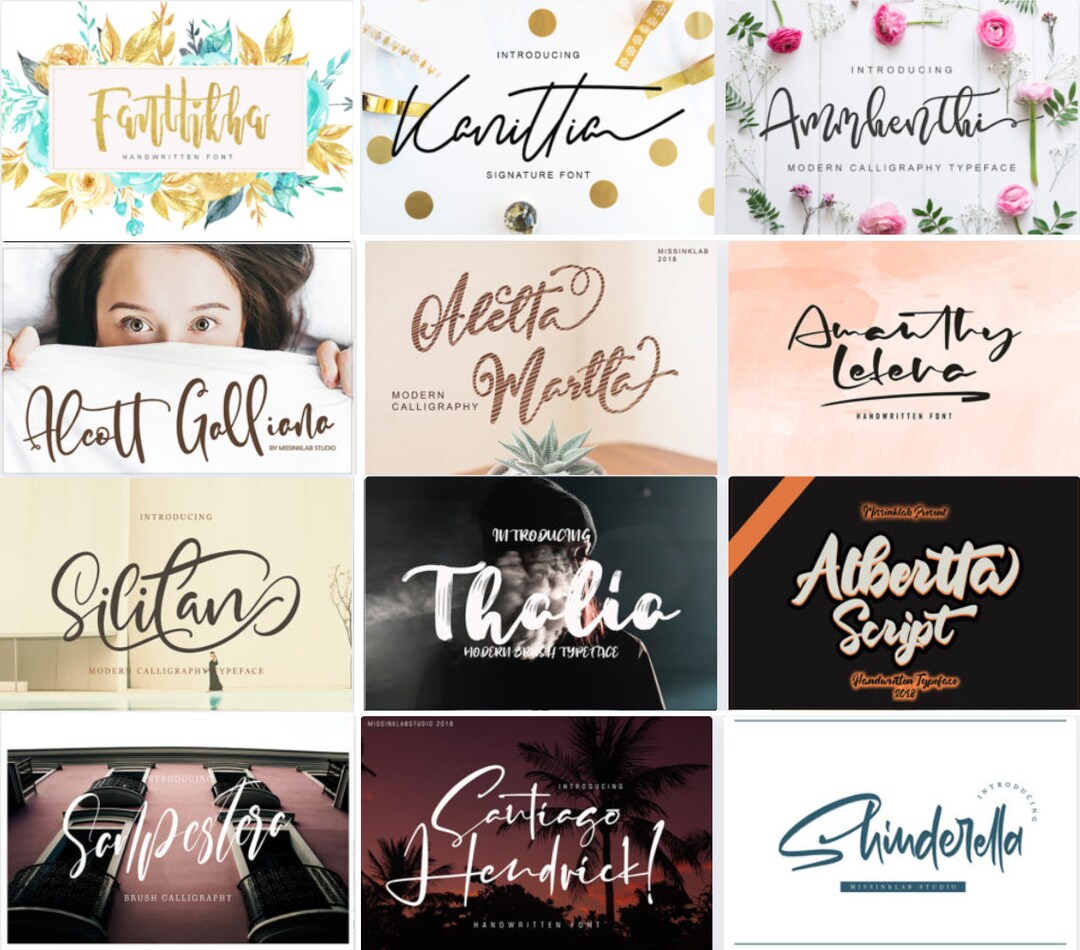 300 FONTS BUNDLE, Font SVG, Cursive Fonts Svg, Fonts for Cricut ...