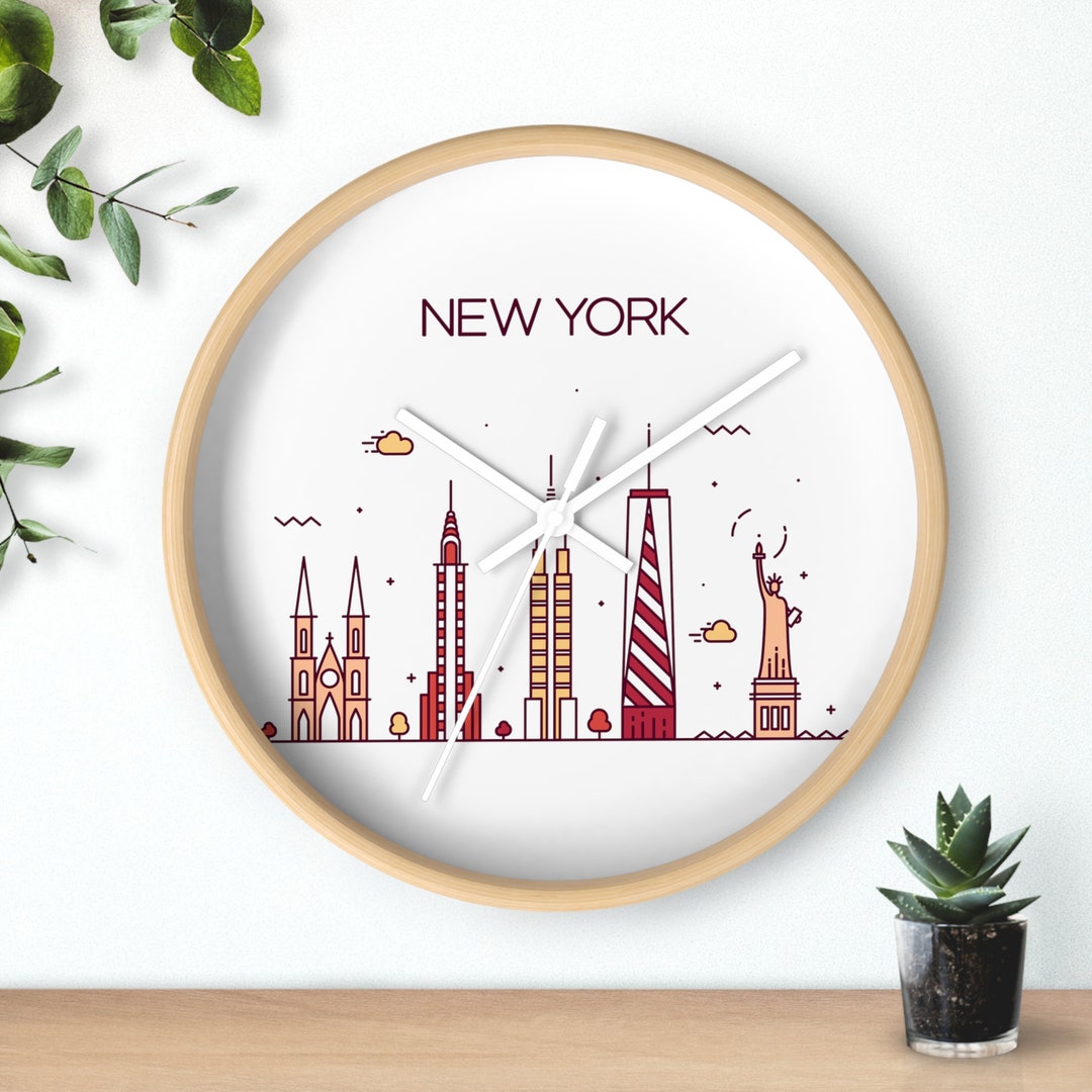Modern Skyline Wall Clock London, Paris, New York Cityscape Decor ...
