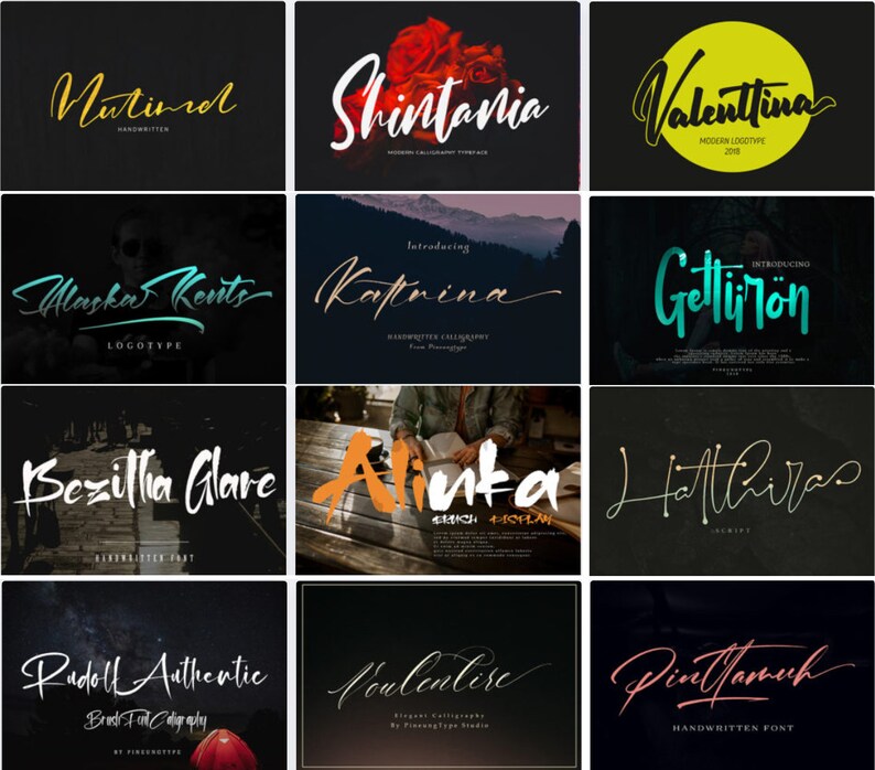 300 FONTS BUNDLE, Font SVG, Cursive Fonts Svg, Fonts for Cricut ...