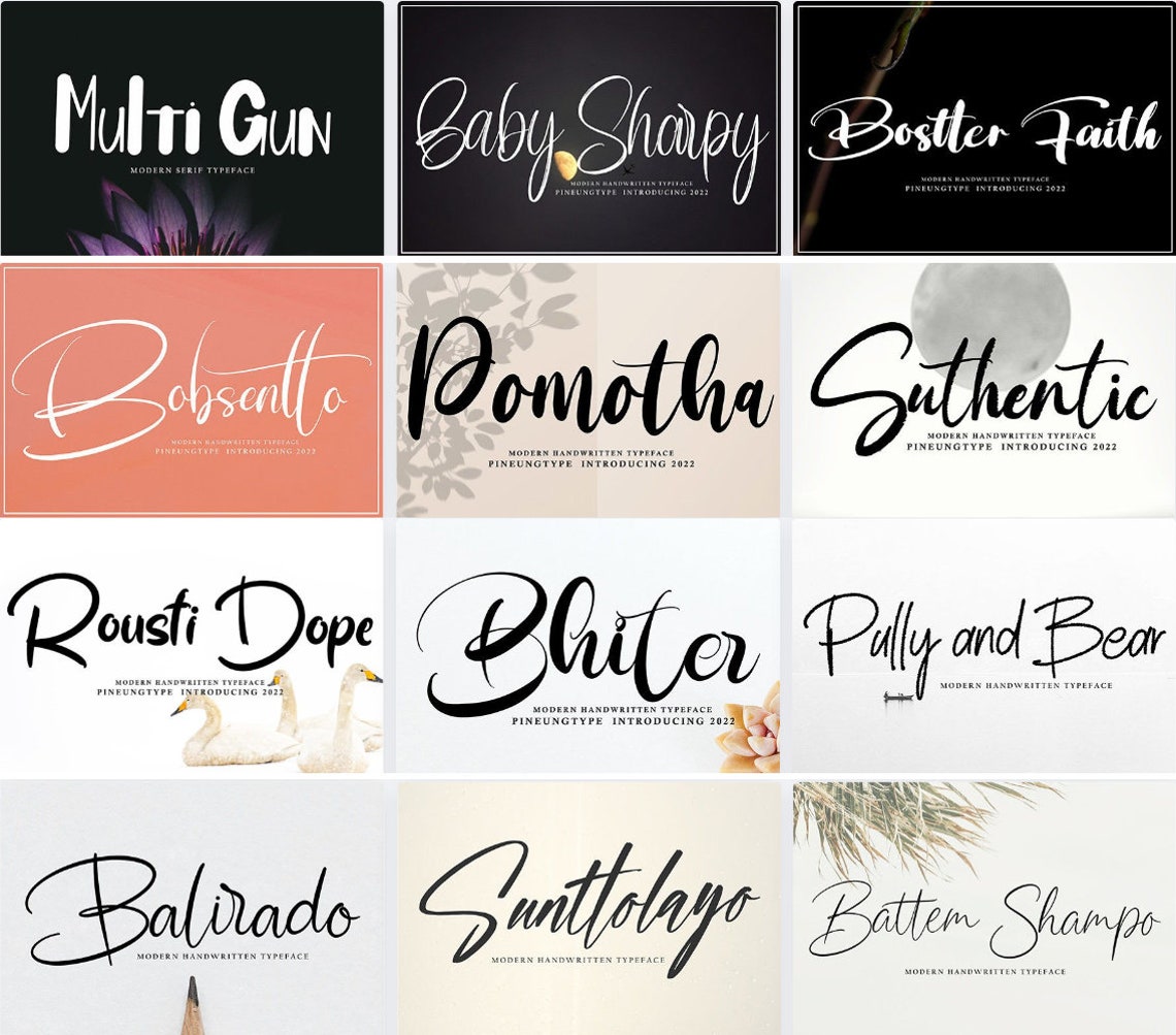 300 FONTS BUNDLE, Font SVG, Cursive Fonts Svg, Fonts for Cricut, Calligraphy Font Svg ...