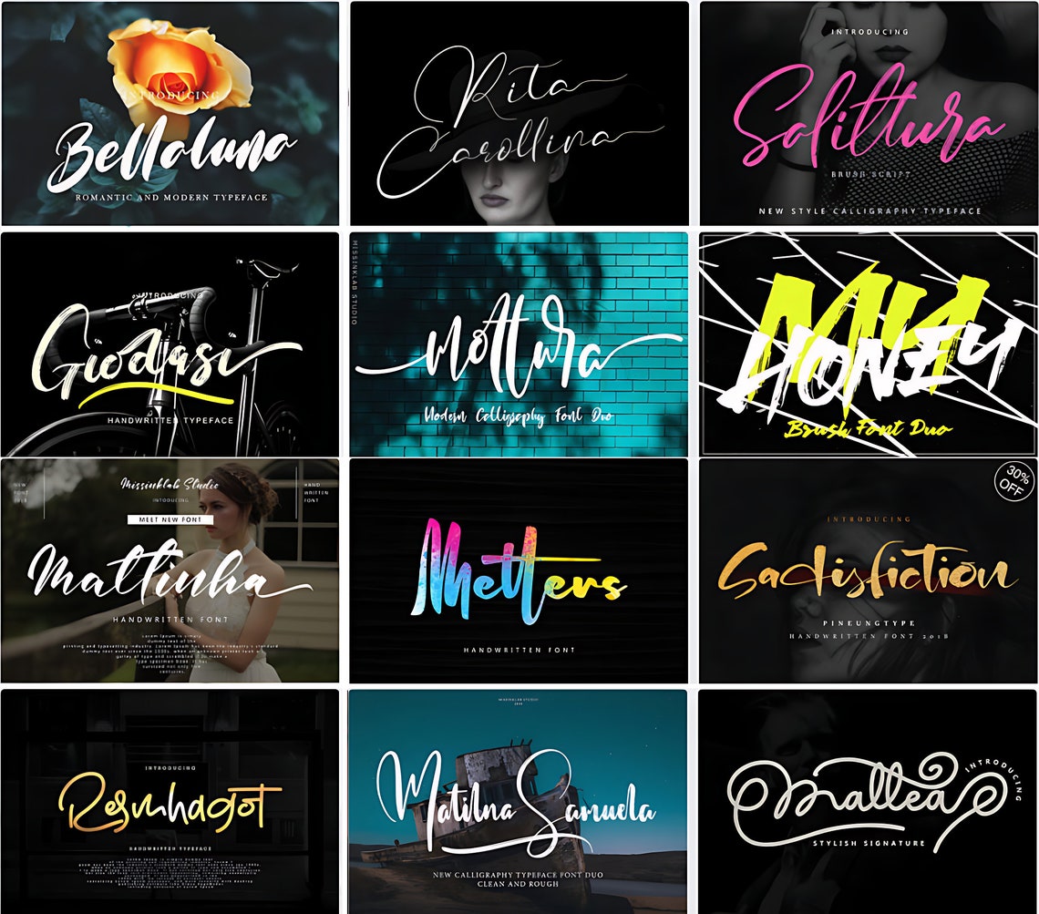 300 FONTS BUNDLE Font SVG Cursive Fonts Svg Fonts for - Etsy