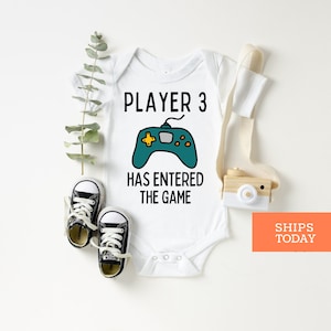 Player 3 Has Entered the Game Onesie® Funny Baby Clothes Baby Shower ...