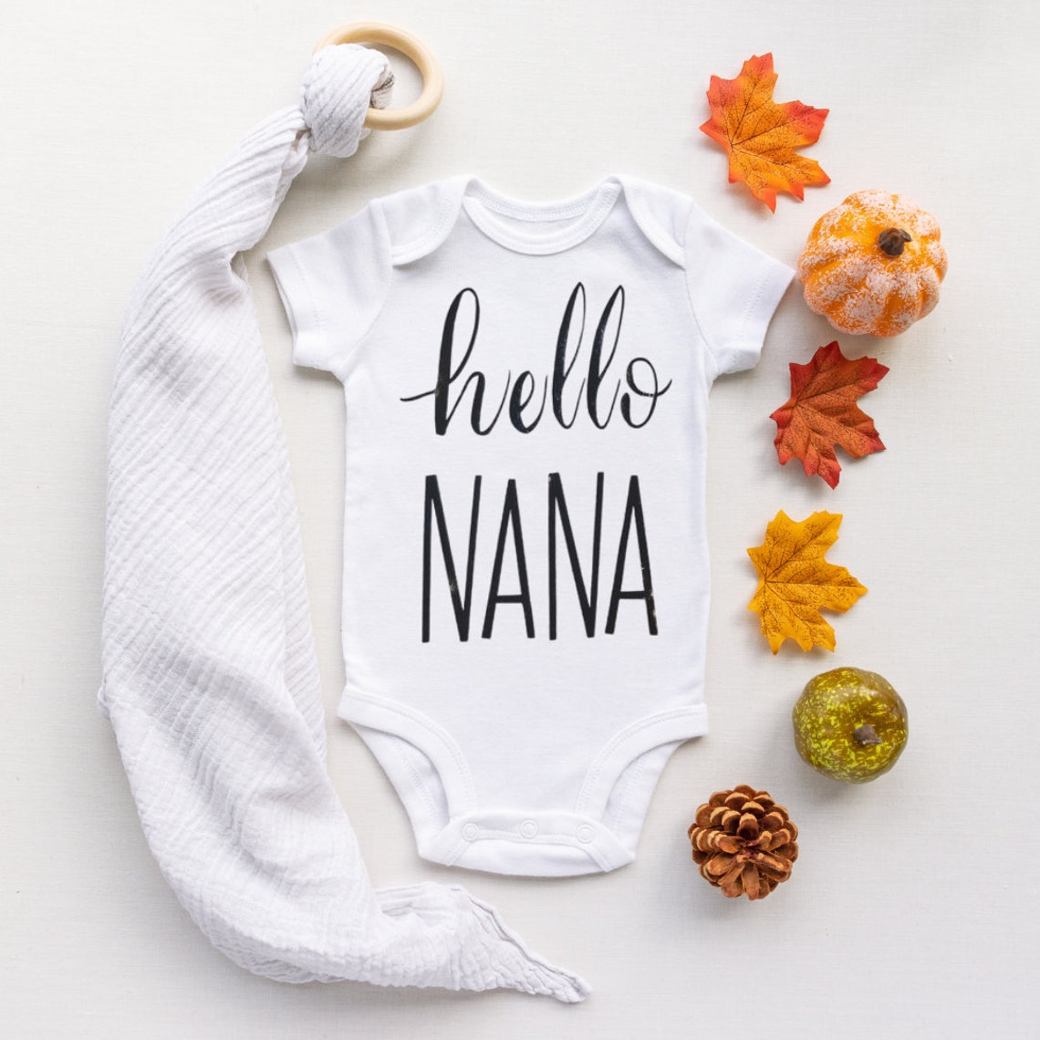 Hello Nana Pregnancy Announcement Grandparent personalized - Etsy
