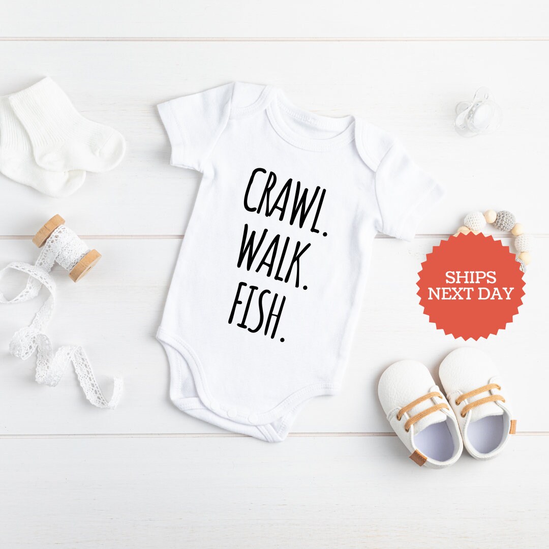 Fishing Baby Onesie® Crawl, Walk, Fish Baby Onesie® , Cute Little ...