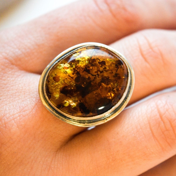 Baltic Amber Ring - Etsy