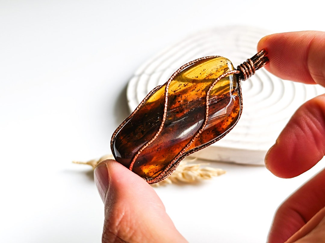 Baltic Amber Wire Wrapped Pendant, Amber Jewelry,spiritual Pendant ...