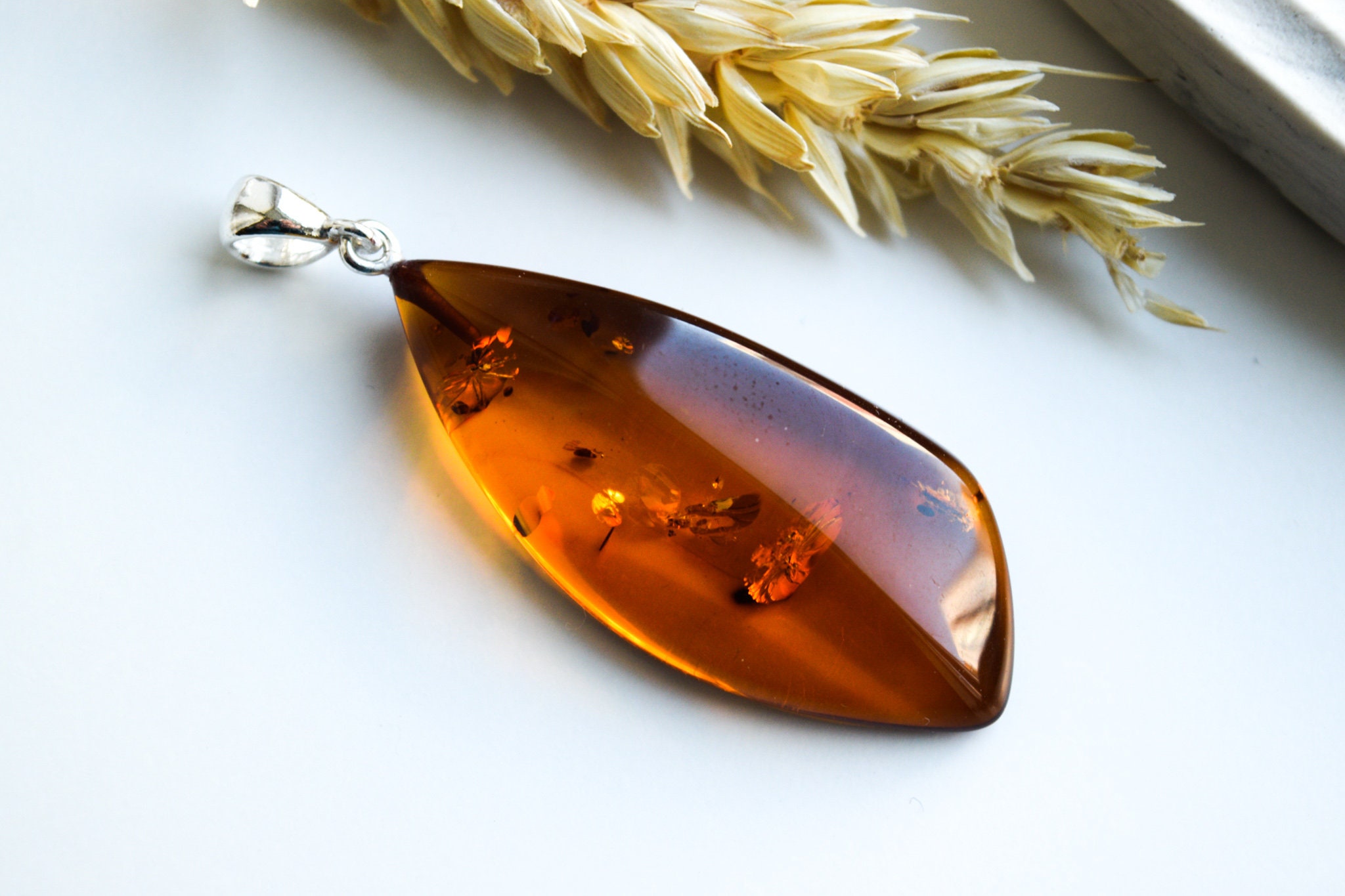Large Baltic Amber Pendant Amber With 925 Silver Bail Amber | Etsy