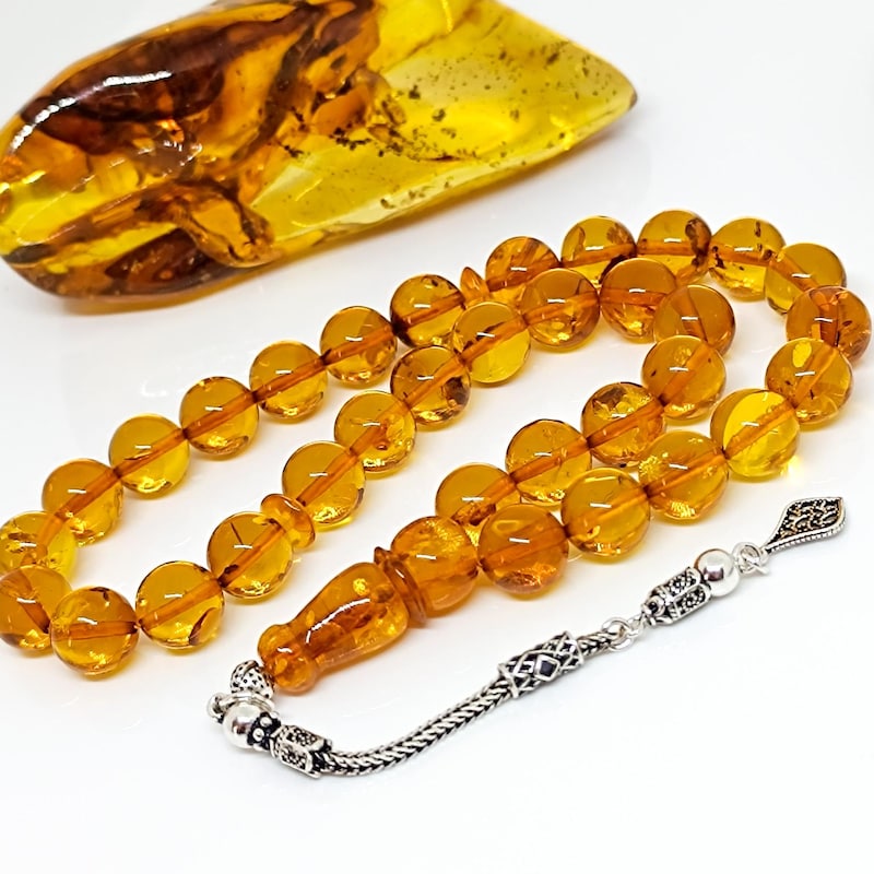 Natural Amber Prayer - Etsy UK