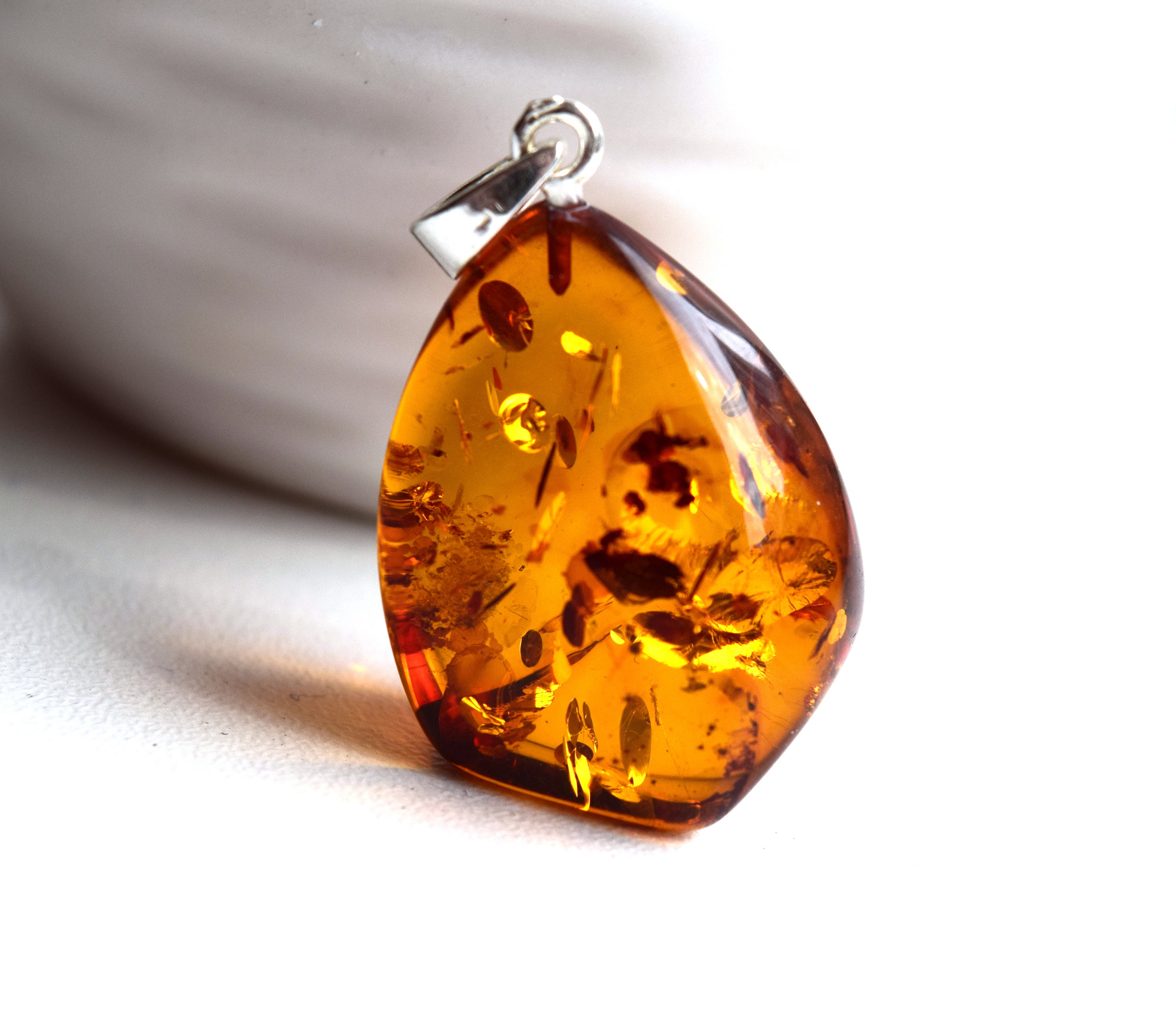 Home Décor Real amber pendant Gemstone pendant. Sterling Silver 925 ...