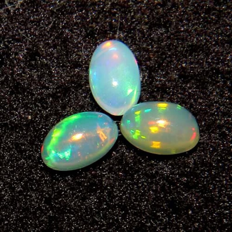 Fire Opal-4x5 Mm Opal 3 Pieces Lot-loose Opal-ethiopian Opal-oval Cabochon-natural Opal-opal ...