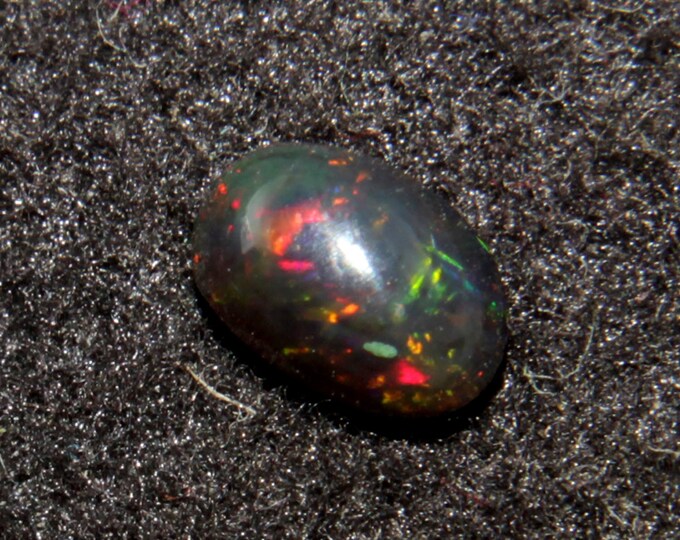 Natural Black Ethiopian Fire Opal-6x4 Mm Black Opal-black - Etsy