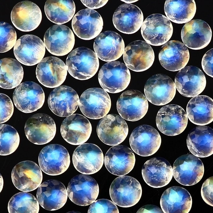 14x14 mm Natural Moonstone Faceted Round Loose Gemstone | Etsy