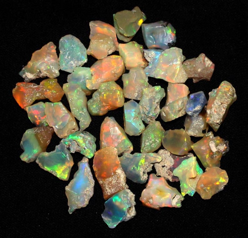 15-10 Mm Natural Ethiopian Multi Fire Opal Rough-october - Etsy