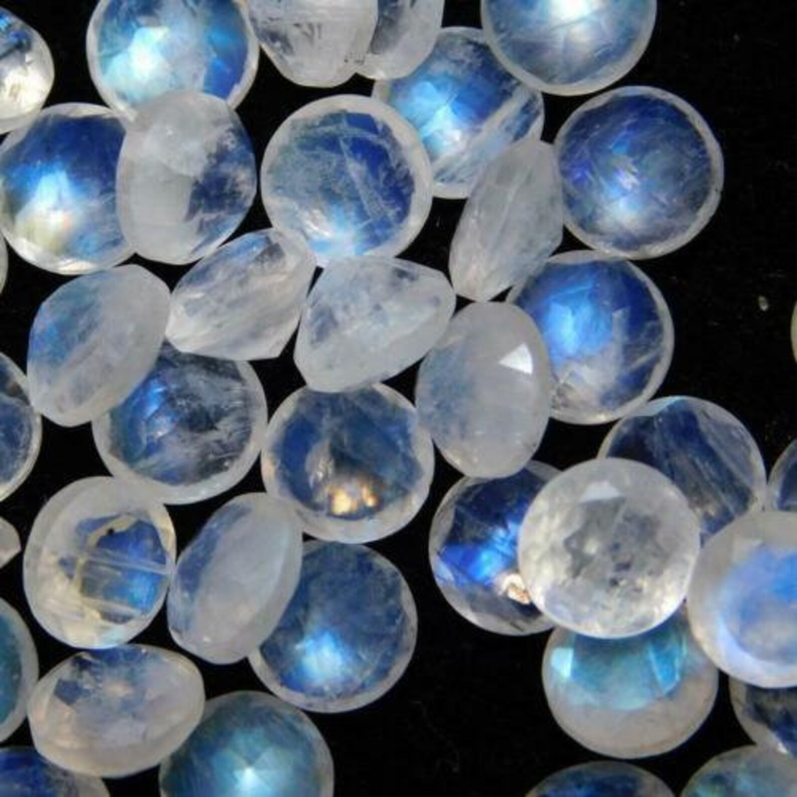15x15 Mm Natural Moonstone Faceted Round Loose Gemstone - Etsy