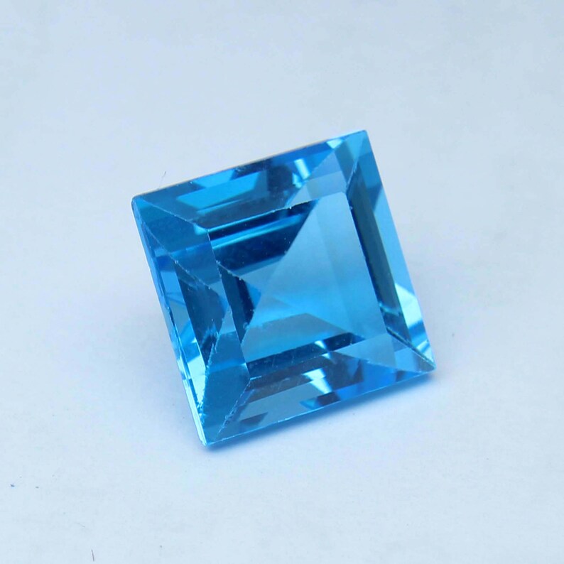 13x13 Mm 100% Natural Swiss Blue Topaz Faceted Square Loose - Etsy