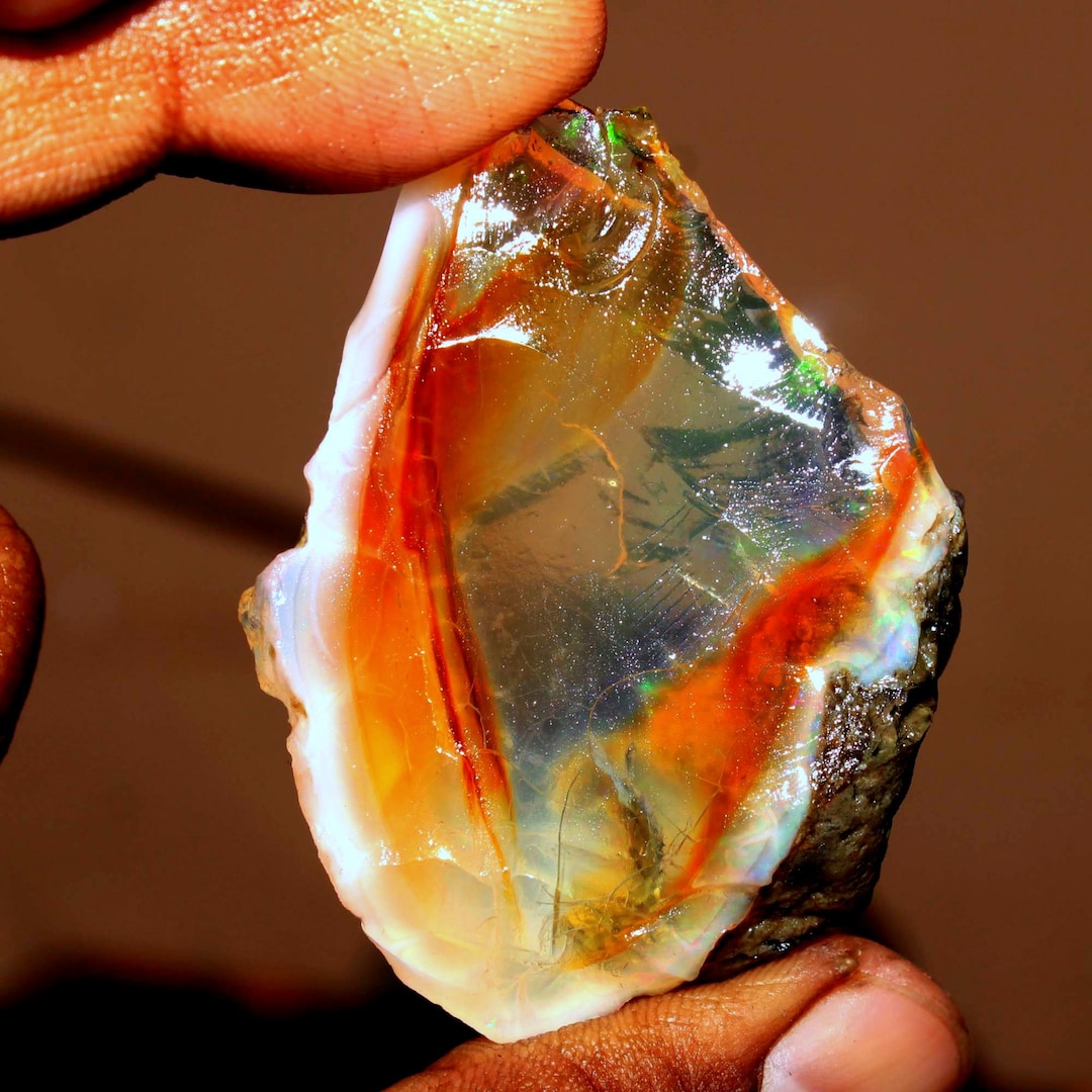 155 CTS, Opal Rough, FIRE OPAL Raw Crystal, Raw Ethiopian Opal,rough Welo Opal, Opal Gems for ...