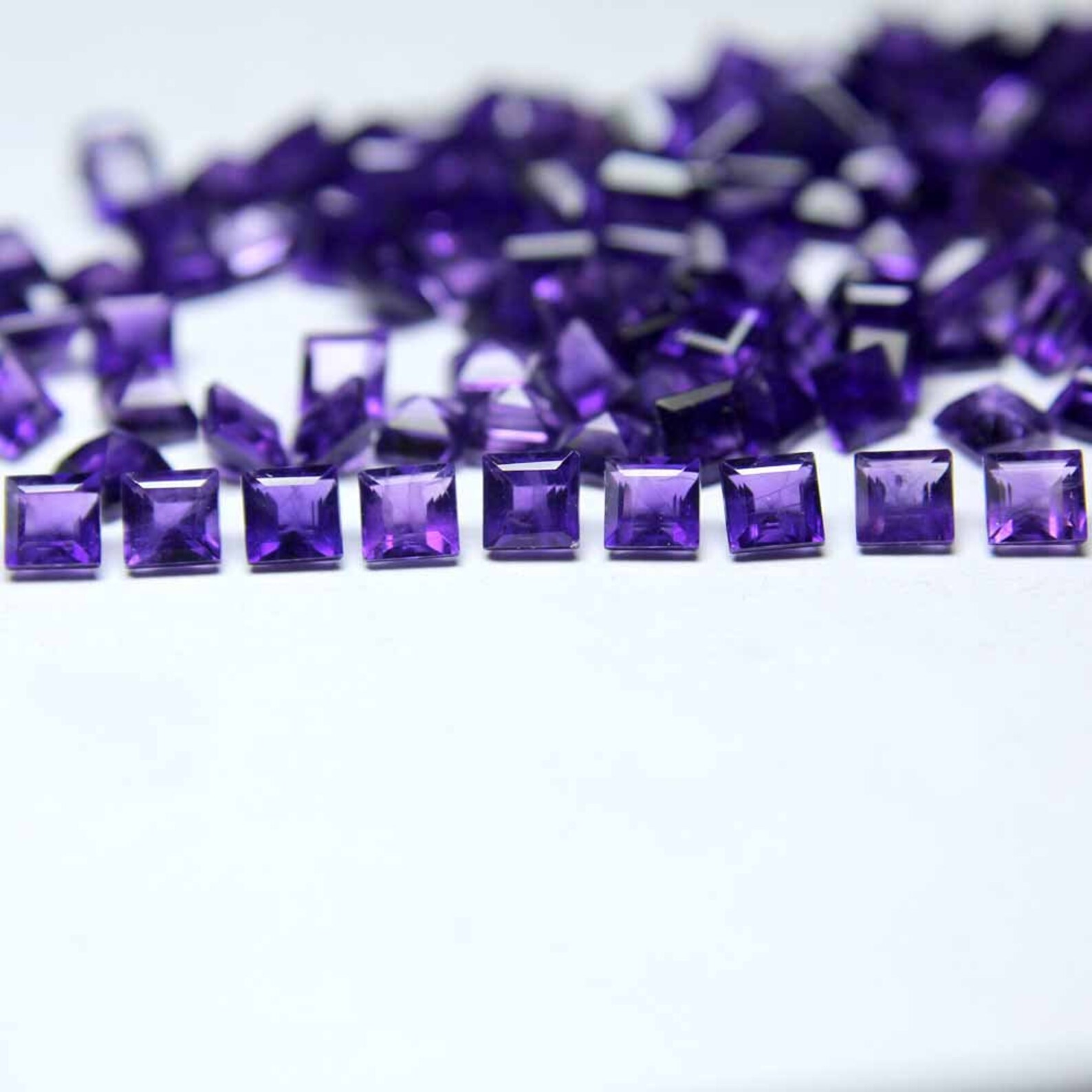 10x10 Mm Natural Amethyst Gemstone-amethyst Square | Etsy