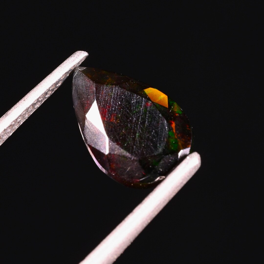Opal,ethiopian Black Opal Gemstone,faceted Opal,jewelry Making Gemstone ...