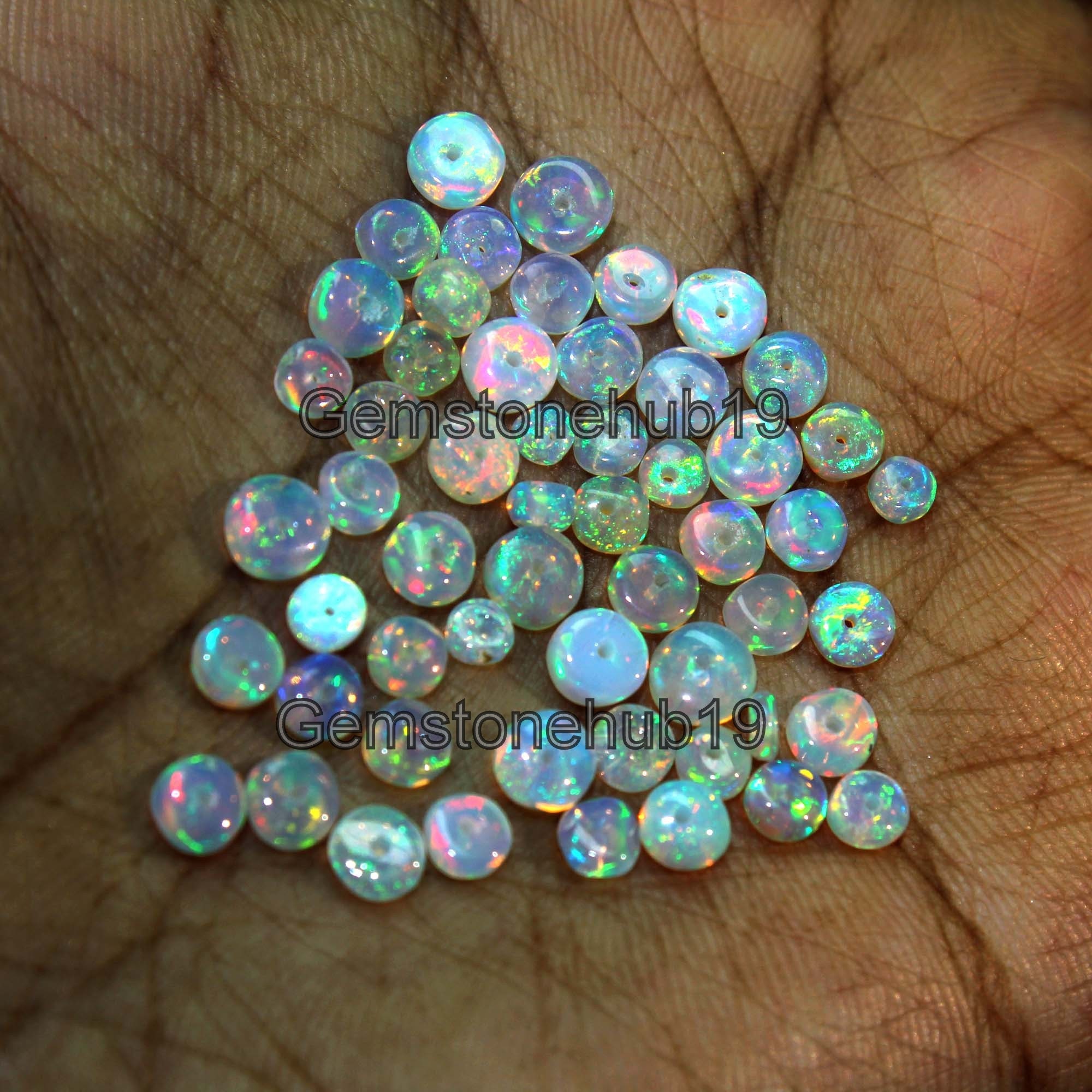 Natural Ethiopian Opal Beads/roundel Beads/3 Mm Fire Loose Opal Beads ...