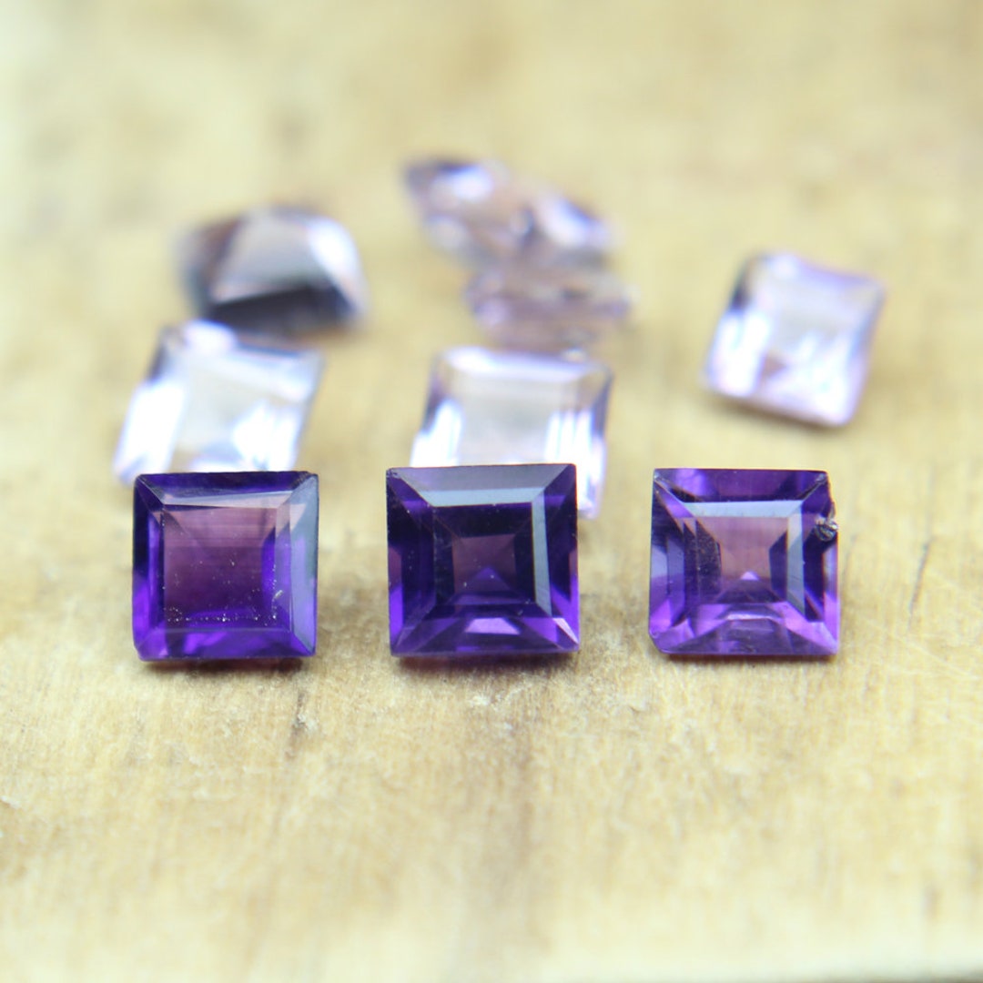 10x10 Mm Natural Amethyst Gemstone-amethyst Square Lot-calibrated ...