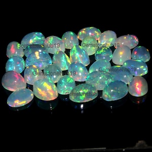 Wholesale Natural Ethiopian Opal-white Opal Cabs Lot-welo Fire Opal ...