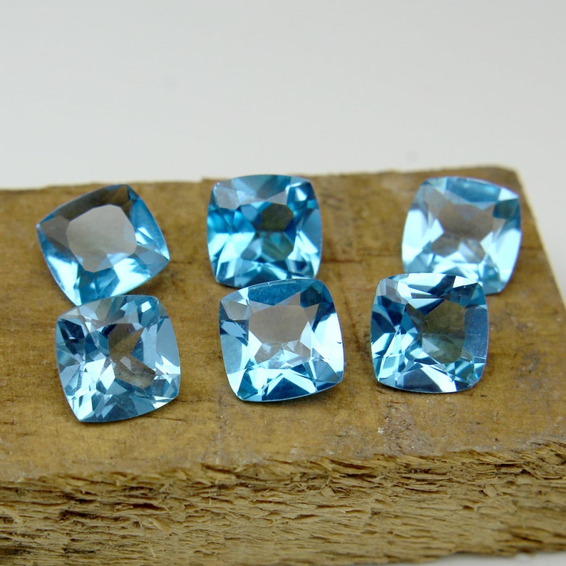 7x7mm Natural Blue Topaz Swiss Blue Topaz Blue Topaz | Etsy