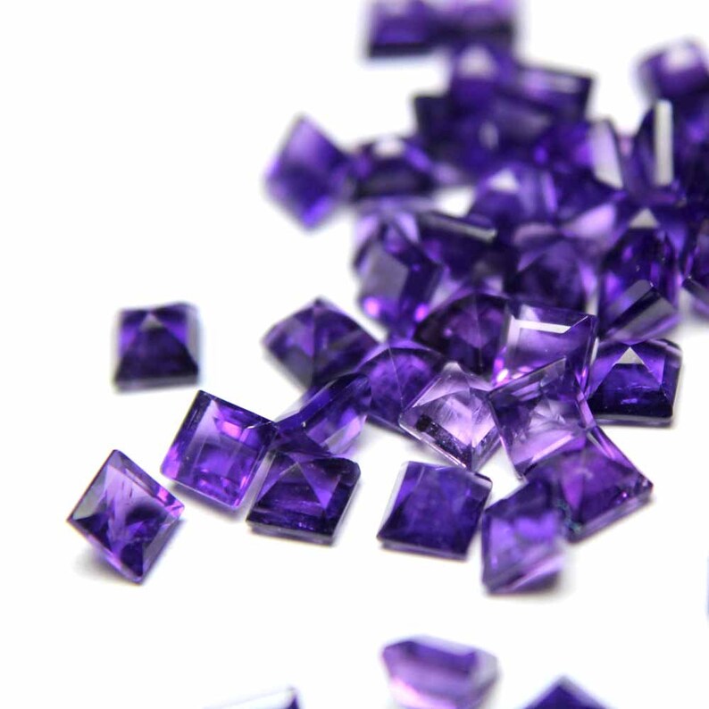 Natural Amethyst Gemstone Amethyst Square Lot Calibrated - Etsy