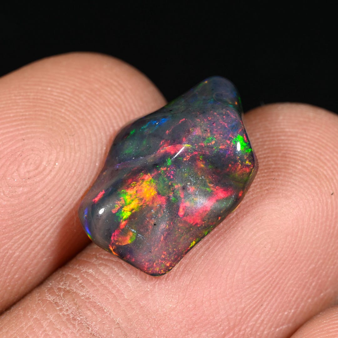 Opal Polish Rough, Ethiopian Black Opal Rough, Black Opal Rough for Jewelry Making, Raw Black ...