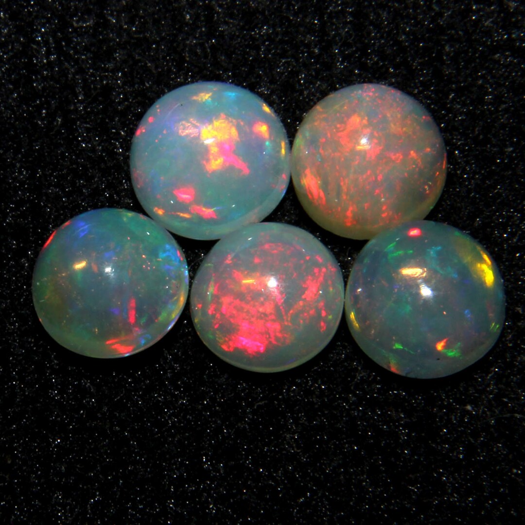 Natural Opal-opal Cabochon Lot-5 Pieces Opal-opal Lot-welo Fire Opal ...
